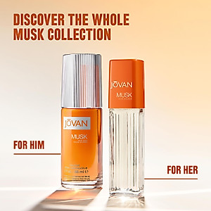 Jovan Musk for Women Eau de Cologne Spray 2 fl oz (Pack of 1), Notes of Jasmine, Amber, and Neroli, Women's Fragrance, Long Lasting, Everyday Fragrance, Travel Size