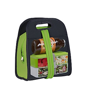 Mogingo Insulated Zippered Tote - Neoprene Lunch Cooler Bag with Dual Carrying Handle Options (Yellow)