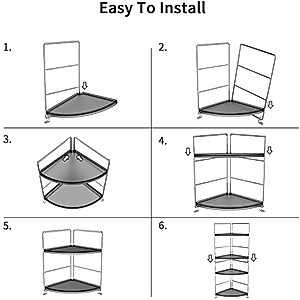 Kitchen Spice Rack Standing Shelf, 2-Tier Corner Storage Shelf , Bathroom Countertop Organizer , Vanity Tray Cosmetic & Makeup Storage, Silver&Black