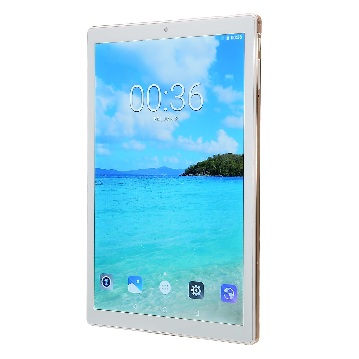 jerss Tablet, US Plug 100‑240V 10.1in HD Tablet Front 5MP Rear 8MP for Studying for Working (Gold)