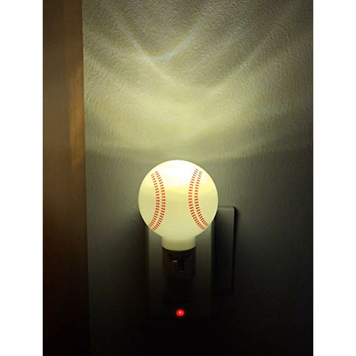 2 Pack Warm White - Upgraded Version LED Plug-in Night Light for Kids - Baseball Shaped Lamp Take Good Care Children Sleep
