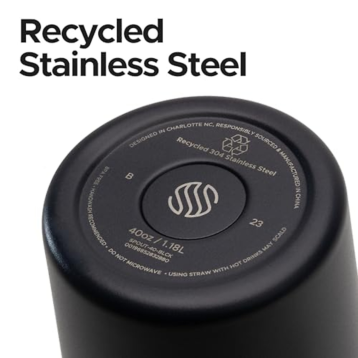 SPOUT 40 oz Tumbler With Handle And Straw, Insulated Stainless Steel Water Bottle With Straw - Travel Mug | BPA Safe Tumblers | Iced Drinks, Water, Cold/Hot Coffee - Cupholder Friendly Midnight Navy