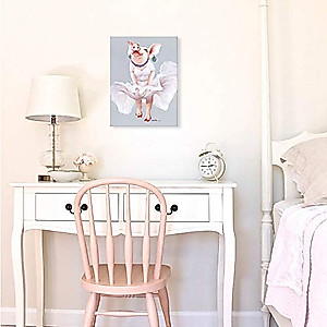 B BLINGBLING XMYATELi Pig Canvas Wall Art: Kawaii Pig Cosplay Room Decor Asthetic Room Decore with Frame and Ready to Hang (12"x16"x1 Panel)