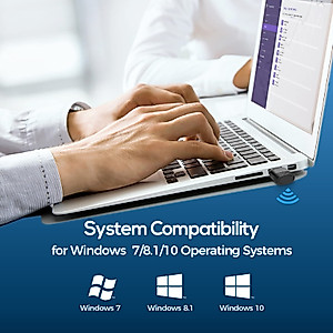 Wireless Adapter for PC,USB Wireless Adapter 5.0, Plug and Play Wireless Transmitter & Receiver Compatible with Win 7/8.1/10, for PC, Desktop, Laptop, Keyboard, Headset, Mouse, Printer