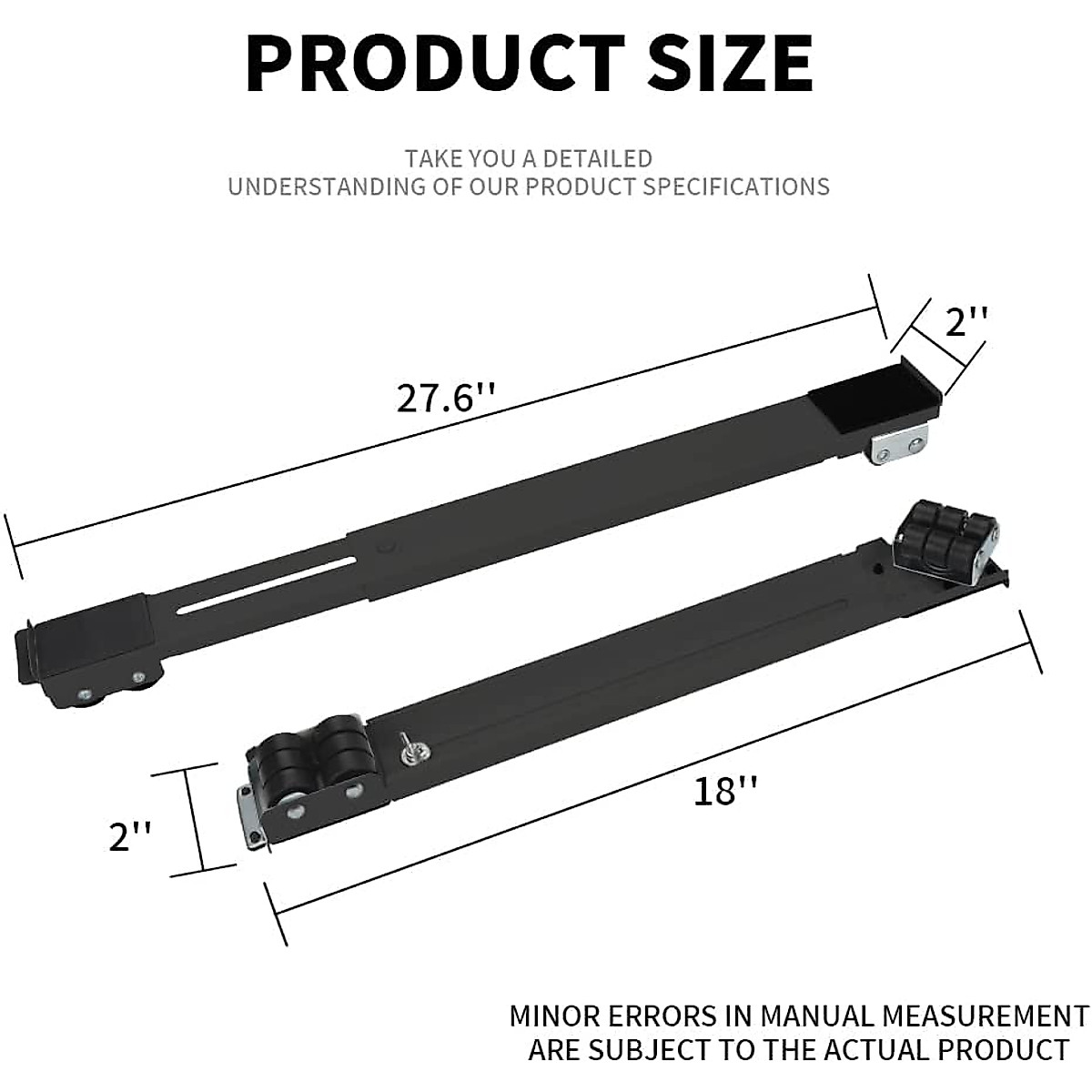 Baisiky Furniture Dolly Mobile Roller, Extendable Appliance Rollers Mobile Washing Machine Base, Fridge Stand Moving Cart for Washing Machines, Refrigerators(Black)