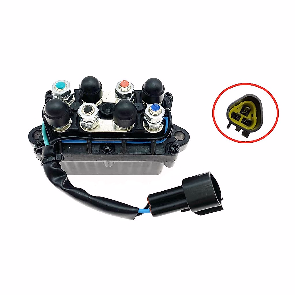 Power Tilt Trim Solenoid Relay 61A-81950-01-00 61A-81950-00-00 for Yamaha Outboard F25 F40 F50 F60 F70 F75 F90 F150 F225 F250 HP, 25-250 HP