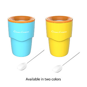 Slushy Maker-Single Serving Frozen Treat Cup for Easy to Make Homemade Slushes, Milkshakes, Smoothies, Cocktails, and More by Classic Cuisine (Blue)