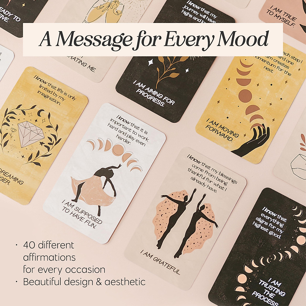 I Know Collection Affirmation Cards – Positive Affirmations Cards with Self-Empowering Quotes – Motivational Cards for Women and Men – Meditation Cards, Oracle Deck for Mindfulness – 40 Cards
