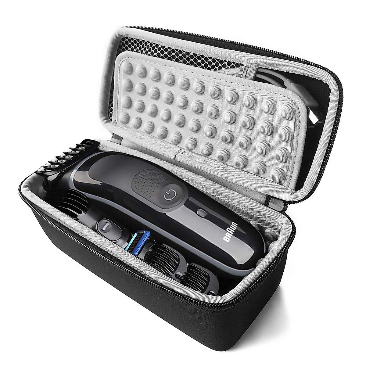FitSand Travel Hard Case Compatible for Wahl Clipper Stainless Steel Lithium Ion Plus Beard Trimmer Hair Clippers Shavers 9818 Braun MGK3060 Men's Beard Trimmer