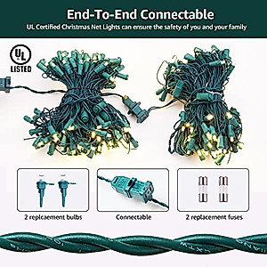 Led Christmas Net Lights Outdoor Christmas Decorations Lights 120Led 6.2ftx4.4ft, Connectable Outdoor Indoor Fairy Mesh String Lights for Party, Holiday, Wedding, Tree, Bushes Decorations (WarmWhite)