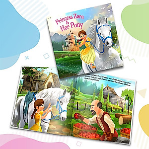 Personalized Story Book by Dinkleboo - The Princess and Her Pony - for Girls Aged 0 to 8 Years Old - A Story About Your Daughter’s Adventure with Her Pony - Soft Cover (8"x 8")