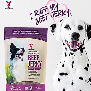Beef Jerky Dog Treats for Dogs - 16 oz Grass-Fed Natural Real Meat Jerky Made in the USA Only - Thin Healthy Grain Free Chew Sticks - High in Protein Tender Strips - Perfect for Training & Rewarding