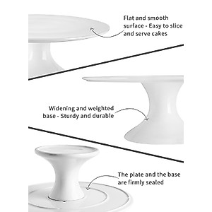 Kanwone 12-Inch Porcelain Round Cake Stand, Cake Plate, Dessert Stand, Cake Stand for Party, Home Decorating Stand, White