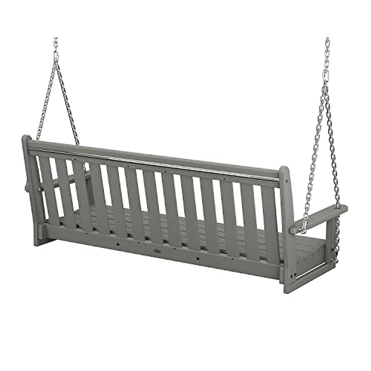 POLYWOOD GNS60GY Vineyard 60" Swing, Slate Grey & R100GY Presidential Outdoor Rocking Chair, Slate Grey