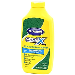 Dr. Scholl's Odor-Fighting X Foot Powder, Yellow, 6.25 Ounce (Pack of 3)