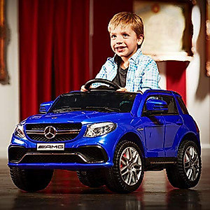 Huffy Mercedes-Benz GLE 63 Kids Electric Battery Powered Ride On Car W/ Lights, Sounds & MP3 Player, Royal Blue (17548P)