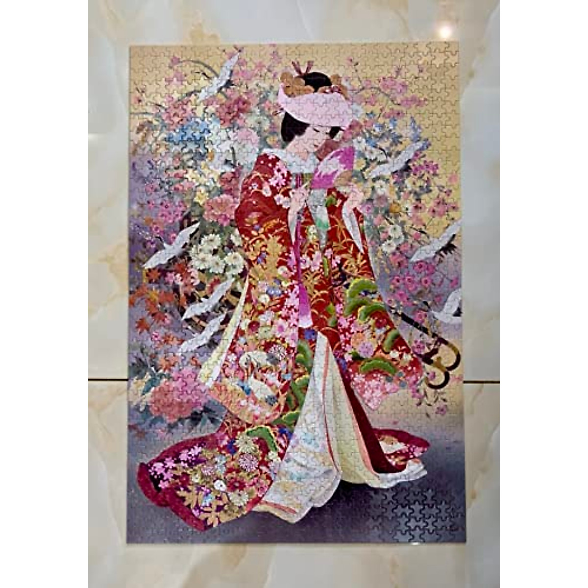 Funnybox Red Kimono Bride by Haruyo Morita- Wooden Jigsaw Puzzles 1000 Piece for Teens and Family