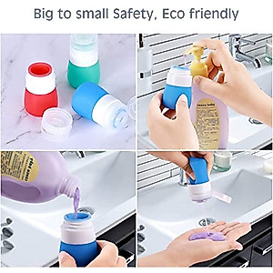 HongMall Squeeze Bottle Salad Dressing Container, Dressing to Go for Lunch and Travel, Portable Sauce Leakproof Mini Storage Bottles (Food-Grade Silicone, BPA Free), 1.3 oz (Set of 4)