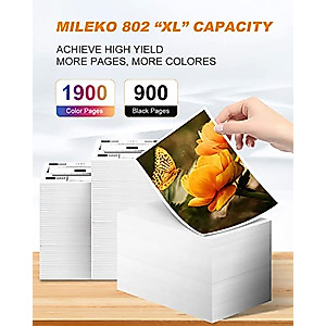 802 XL Ink Cartridges Remanufactured for Epson 802 Ink Cartridge Combo Pack T802 Remanufactured for Epson 802XL Ink Cartridge Works with Epson Workforce Pro WF-4740 WF-4734 WF-4730 EC-4040 EC-4030