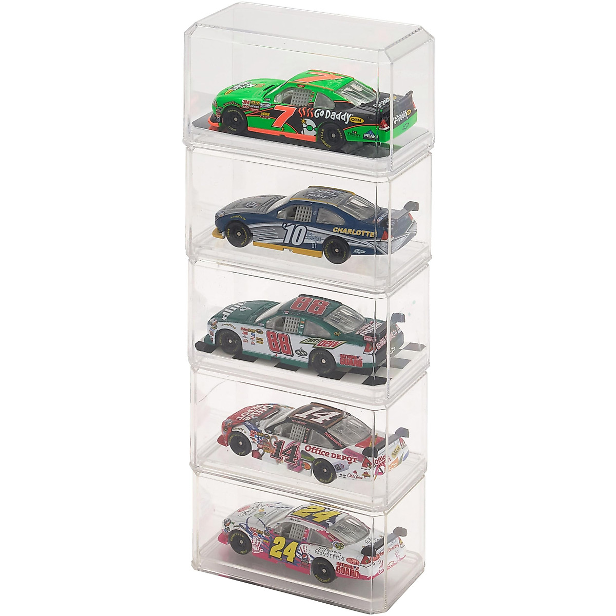Pioneer Plastics 164C Clear Plastic Display Case for 1:64 Scale Cars, 3.5" W x 1.625" D x 1.75" H (Mailer Box), Pack of 3