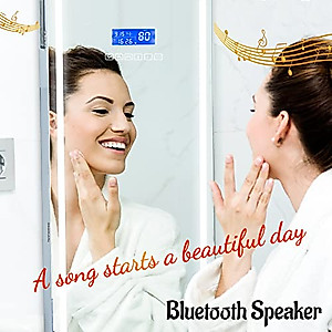 KEDLAN Upgraded Jewelry Organizer with Bluetooth Speaker, Wall/Door Mounted Jewelry Armoire, Full Length Lighted Mirror with Jewelry Cabinet,Jewelry Box with Time and Temperature Display