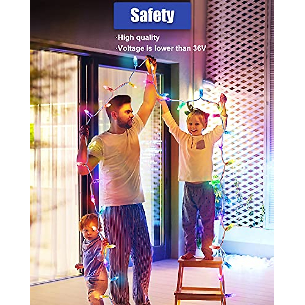 GMJYC DC 5V 50pcs WS2811 Pixels Christmas Lights Outdoor Individually Addressable IP68 Waterproof LED String Lights Diffused Digital RGB LED Lights Full Color 12mm, for Garden/Party/Advertising Signs