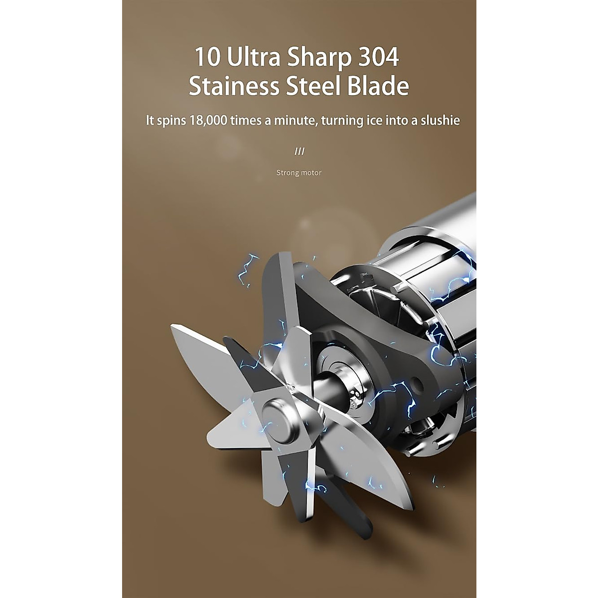 Portable Blender for Protein Shakes, 21oz, USB-C Rechargeable Blender with 10 Blades, Blender for Shakes and Smoothies, Leakproof and Reusable, Suitable for Travel, Home, Office, Gym