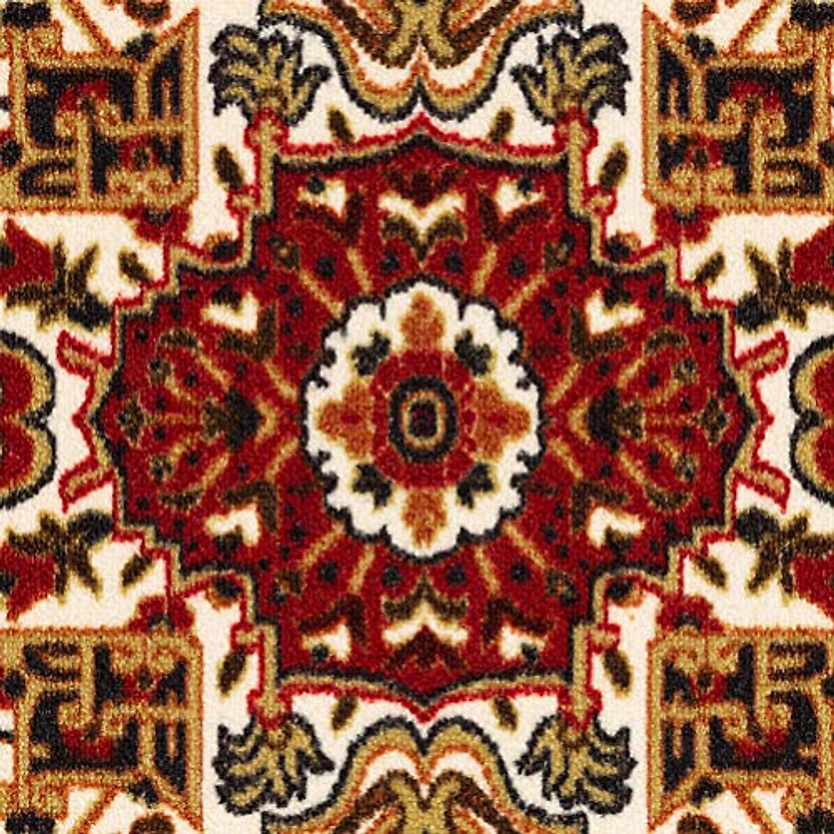 Antep Rugs Alfombras Oriental Traditional 5x7 Non-Skid (Non-Slip) Low Profile Pile Rubber Backing Indoor Area Rugs (Maroon, 5' x 7')