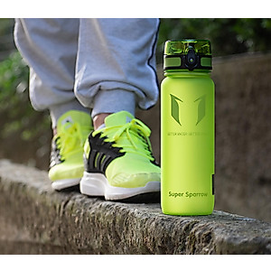 Super Sparrow Water Bottle - 12 oz - BPA & Toxic Free Tritan Water Bottles - One Touch Opening - Leak-proof Plastic Bottle - Kids Water Bottle for Office, Gym, Outdoor, Sports