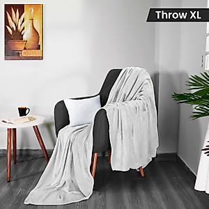 Utopia Bedding Fleece Blanket Throw XL Size White 300GSM Luxury Blanket for Couch Sofa Bed Anti-Static Fuzzy Soft Blanket Microfiber (70x50 Inches)