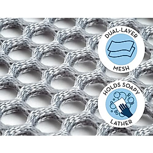 S&T INC. Mesh Dish Scrubber, Kitchen Dish Cloths for Washing Dishes, Grey, 11.5 Inches x 11.5 Inches, 3 Pack