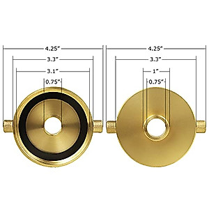 NOVINO Fire Hydrant Hose Adapter 2-1/2" NST/NH Female x 3/4" GHT Male, Brass Fire Hydrant Adapter Fire Equipment Hydrant to Garden Hose Adapter