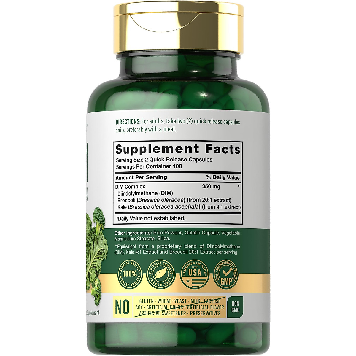 Carlyle DIM Supplement for Women & Men | 350mg | 200 Count | Vegetarian, Non-GMO & Gluten Free Complex