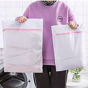 Set of 3 Mesh Laundry Bags-1 Large, 1 Medium & 1 Small Bags. Heavy Duty Fine Mesh Bag for Washing Machine, Laundry Bag for Travel, Lingerie, Sweater, Garment, Undergarment