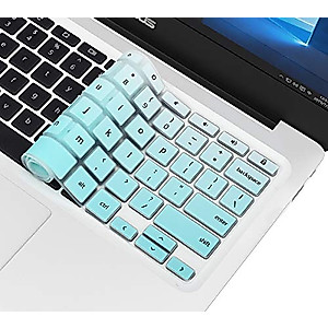 CaseBuy Premium Keyboard Cover for ASUS Chromebook Flip C433 C434 2 in 1 14" Laptop, Chromebook C302CA/C423NA/C425TA/C433TA/C434TA-DH342T DSM4T DS384T C523NA Keyboard Skin, Ombre Mint