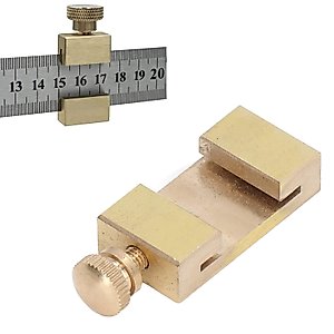 2Pcs Brass Scribe Steel Ruler Ruler Stops Fences Mini Woodworking Angle Line Positioning Limit Block