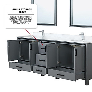 Bell+Modern Augustine 84 in W x 22 in D Dark Grey Double Bath Vanity and White Quartz Top