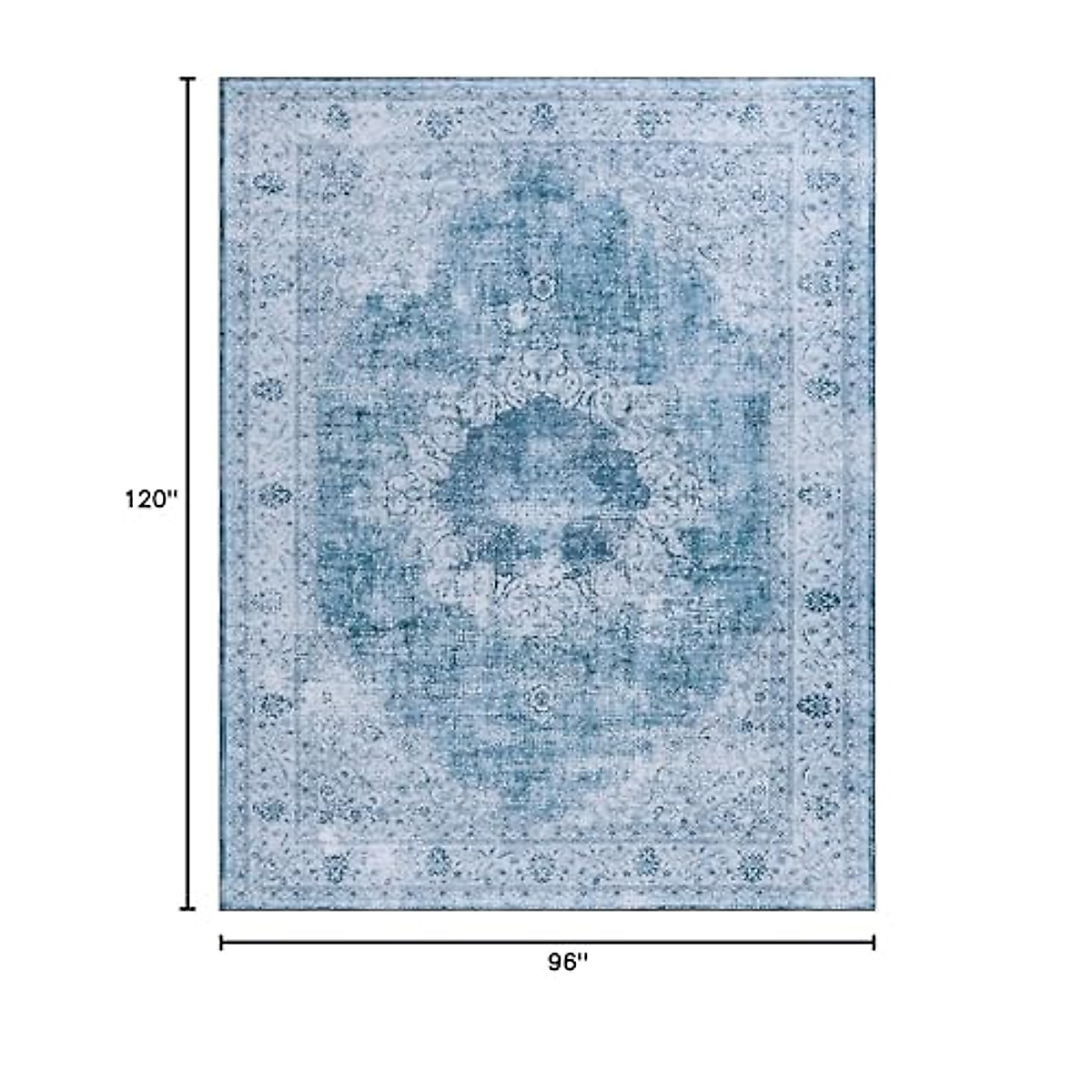 SAFAVIEH Tucson Collection Area Rug - 8' x 10', Green & Grey, Persian Design, Non-Shedding Machine Washable & Slip Resistant Ideal for High Traffic Areas in Living Room, Bedroom (TSN190Y)