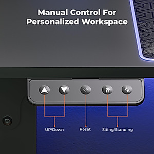 FitStand 4 Legs Standing Desk with Dual Motor, Large 63x30 inches Electric Adjustable Height Gaming Desk with Splice Board, Stand up Home Office Desk Computer Workstation,Black