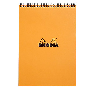 Rhodia Wirebound Pad - A4 (8.25 x 11.75 inches) - Grid, Orange, Pack of 3