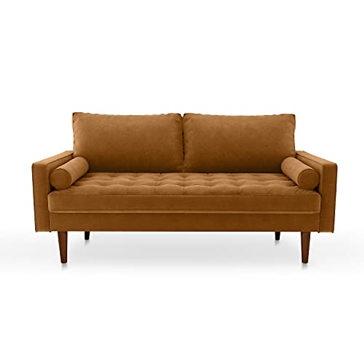 SILKIR Velvet Furniture for Small Spaces, Mid-Century Modern Loveseats for Living Room, Love Seat Couch Sofas, 70 Inches, Ginger
