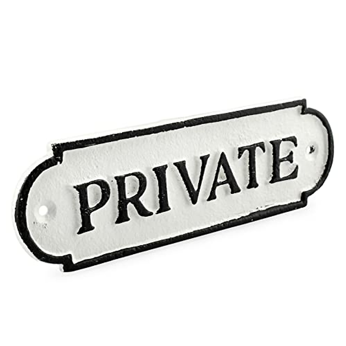 AuldHome Cast Iron Private Signs (2-Pack); Rustic Style Restricted Area Door Plaques