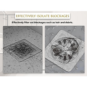 30PCS Pack 4" X 4" Disposable Shower Drain Hair Catcher, Floor Drain Sticker, Bathroom,Bathtub,Sink, Kitchen,Drain Mesh Cover,Drain Mesh Strainer