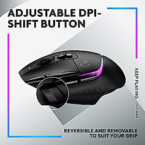 Logitech G502 X PLUS LIGHTSPEED Wireless Optical mouse with LIGHTFORCE hybrid switches, LIGHTSYNC RGB, HERO 25K gaming sensor, compatible with PC - macOS/Windows - Black