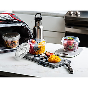 Elegant Disposables (16 Ounce 20 Pack) Clear Twist cap ContainersWith Screw on Lids Twist Top Food Storage Freezer Containers