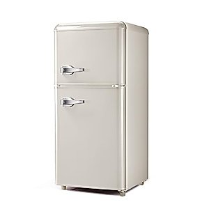 HOPDAY FLS-80G-cream Retro Compact Refrigerator, Cream
