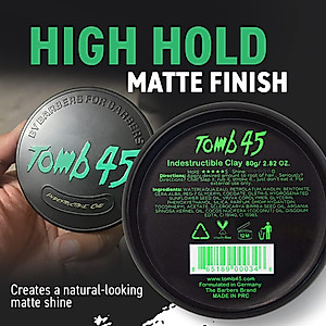 Tomb45 Indestructible Hair Clay, High Strong Hold with Matte Finish Hair Styling Product