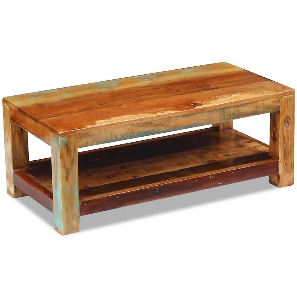 QJBSAVVA Coffee Table Solid Reclaimed Wood 35.4"x17.7"x13.8",Entrance Table Tray Tables Center Table Low Table Suitable for Meeting Rooms, Reception Rooms, Offices