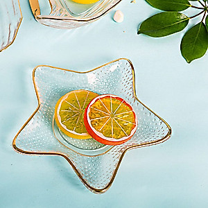 DOITOOL Star Shaped Glass Bowl Candy Bowl Fruit Salad Appetizer Plate Snack Dish Serving Plate for Kitchen