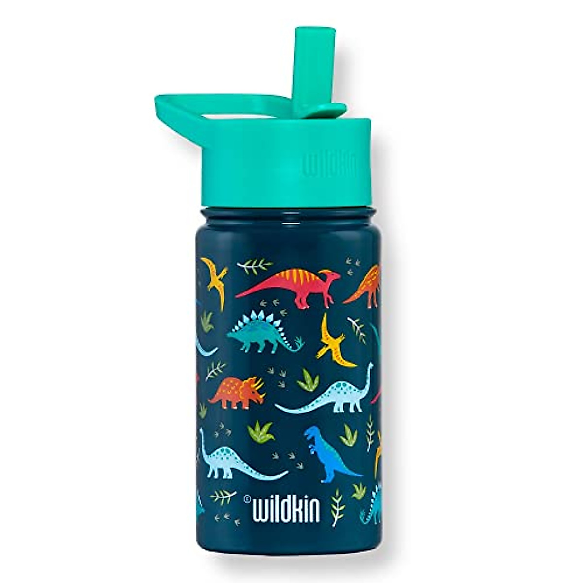 Wildkin 12 Inch Backpack Bundle with 14 Ounce Steel Reusable Water Bottle (Jurassic Dinosaurs)